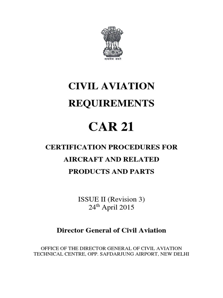 CAR 21 Certification Procedures Overview | PDF