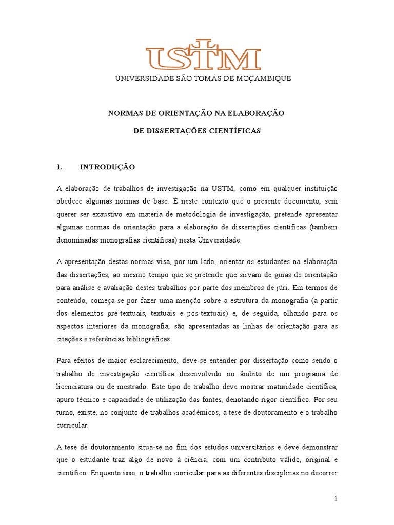 Normas Tecnicas de USTM | PDF | Citação | Science