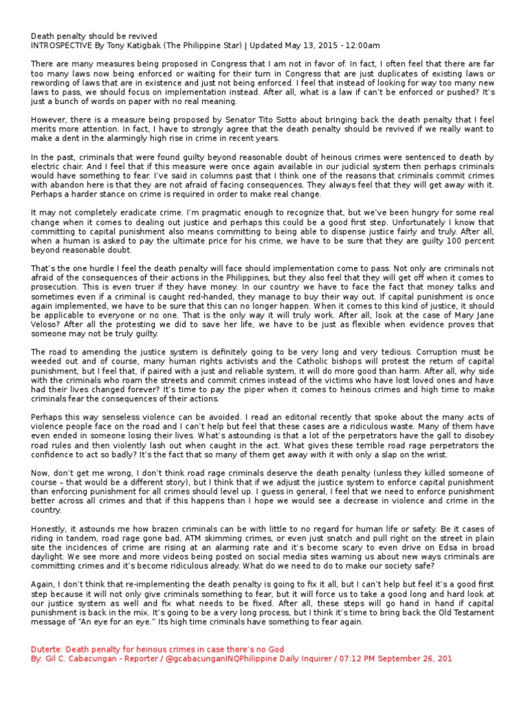 Duterte Defends Reviving Death Penalty, Questions Existence of God Amid ...