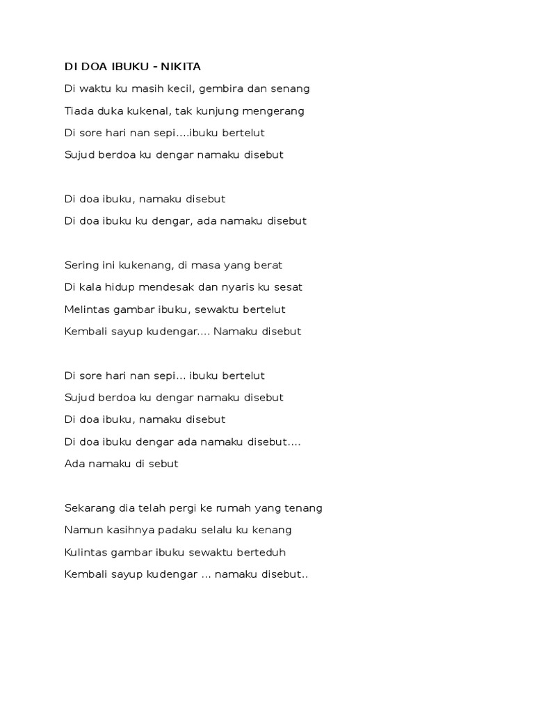 Di Doa Ibuku | PDF
