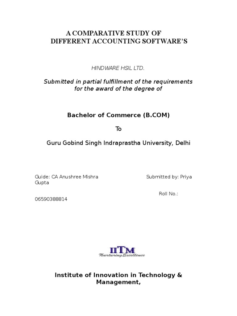 A COMPARATIVE STUDY of Different Accounting Software Final | PDF ...
