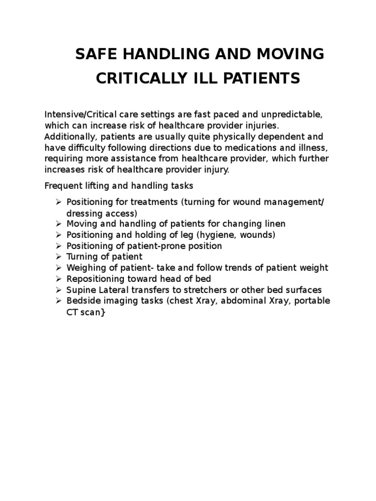 Safe Handling and Moving | PDF