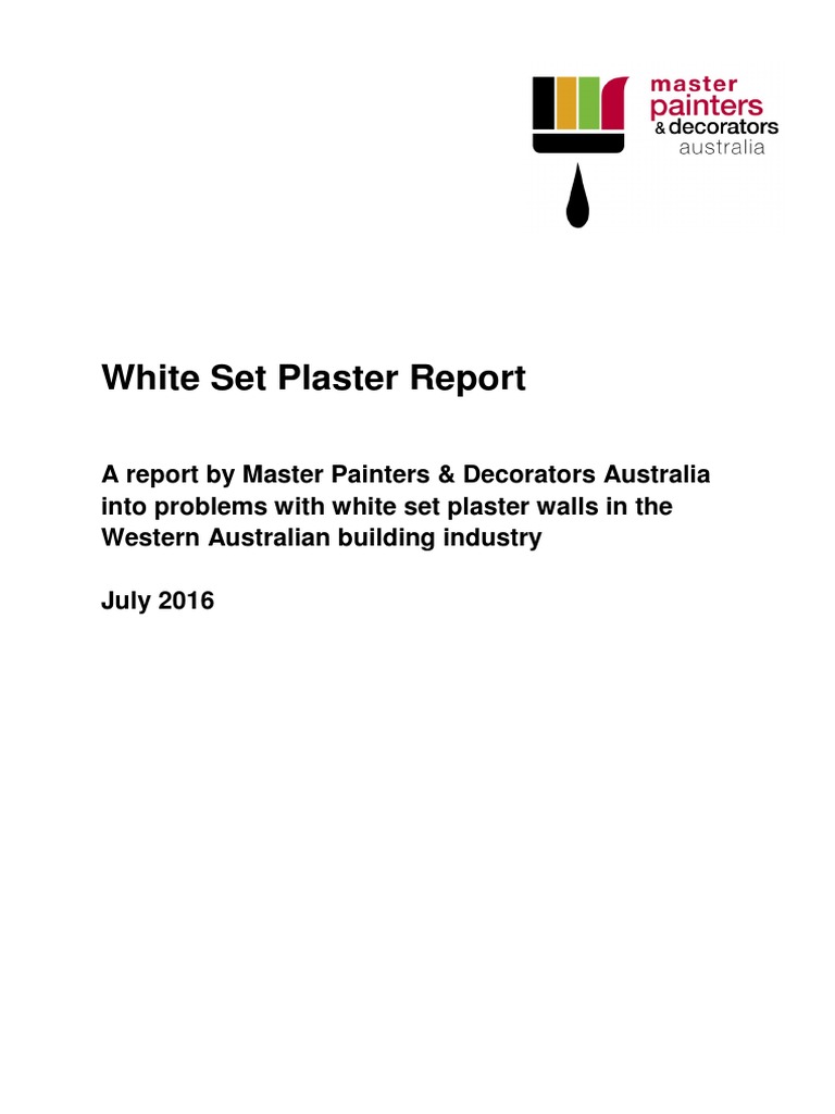 White Set Plaster Report June 2016 | PDF | Art Media | Manmade Materials