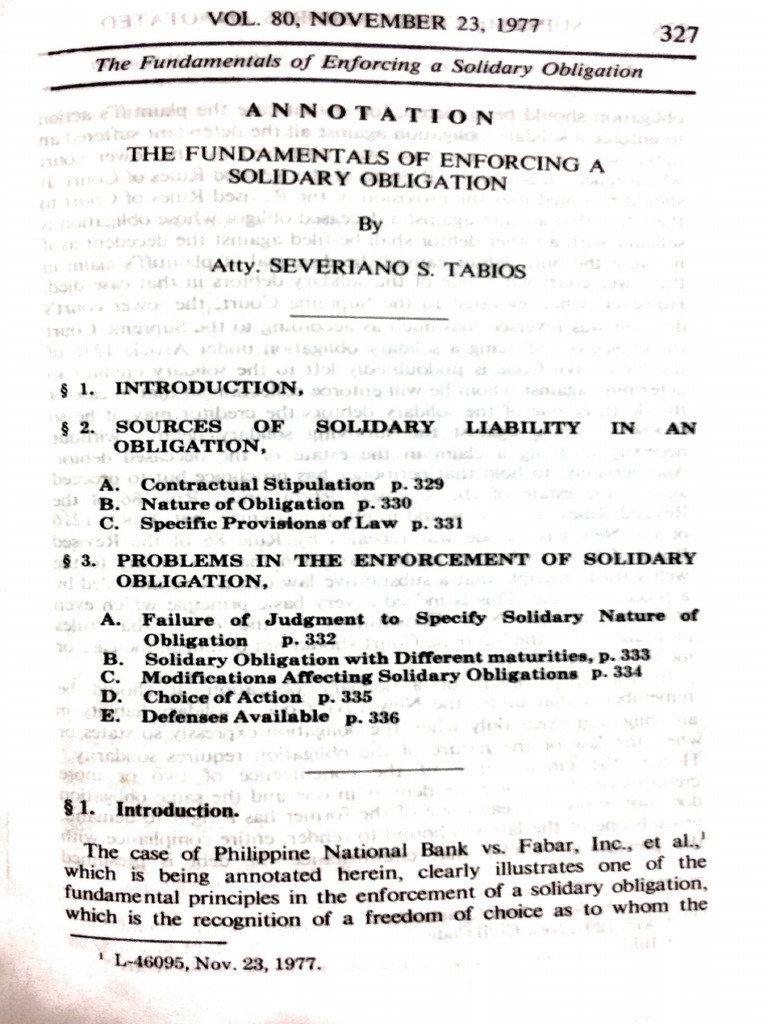 The Fundamentals of Enforcing A Solidary Obligation PDF | PDF