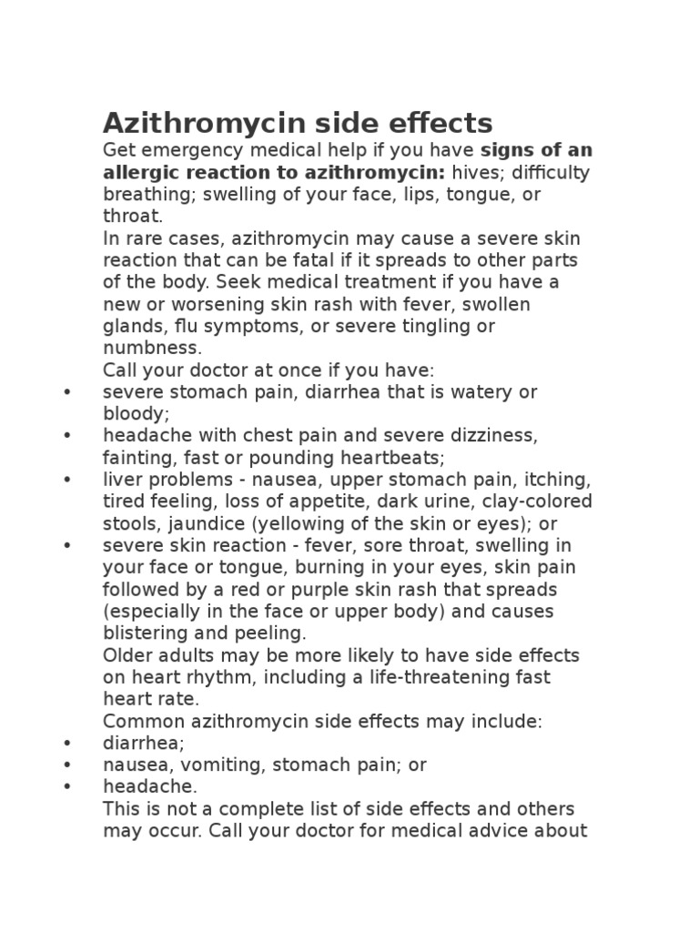 Azithromycin Side Effects: Allergic Reaction To Azithromycin: Hives ...