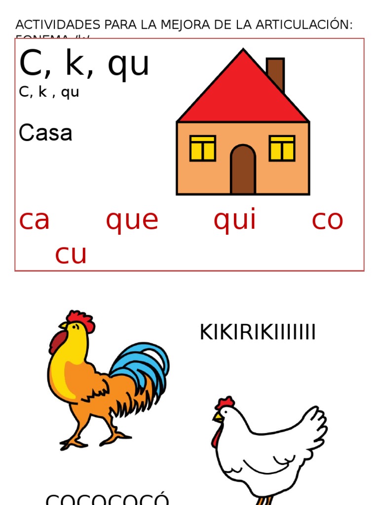 Actividades Fonema /k/ y /j/ | PDF