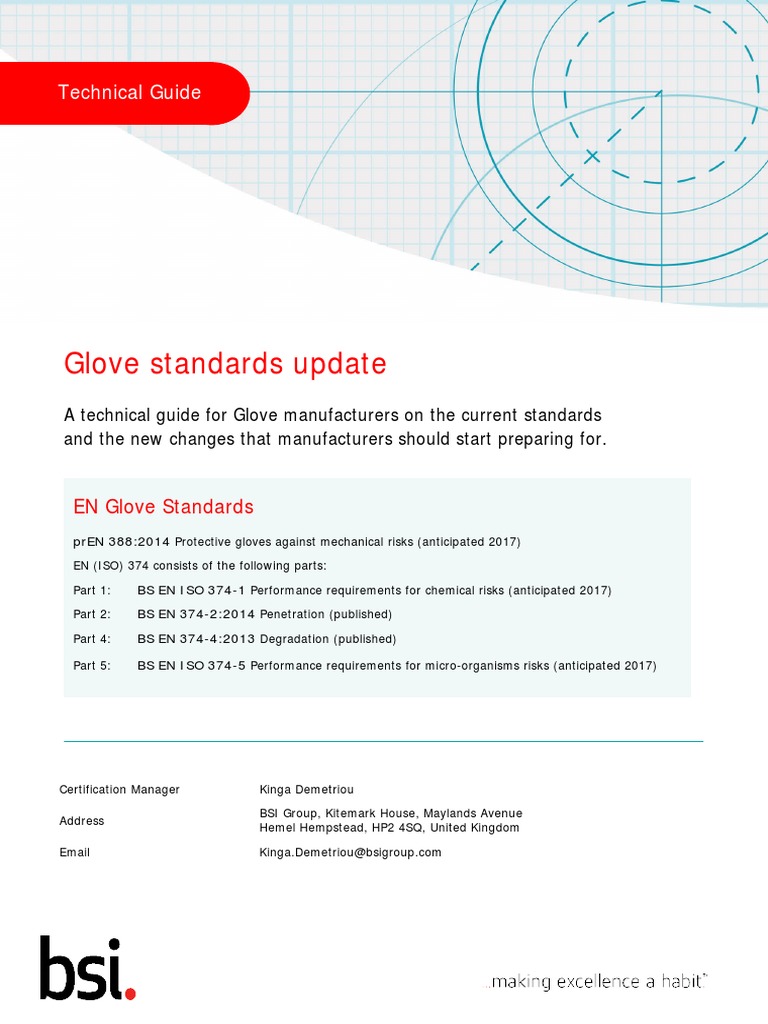 BSI Technical Guide Glove Standards Changes en Uk PDF | PDF