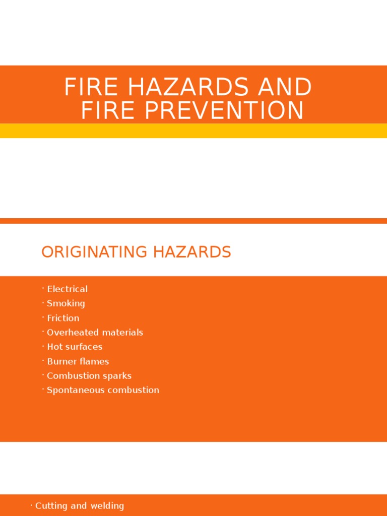 Fire Hazards and Fire Prevention | PDF