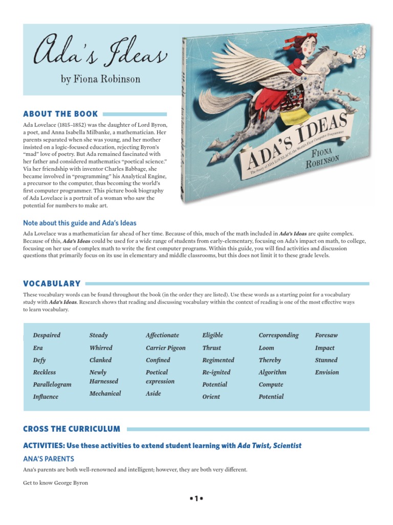 Ada's Ideas Teaching Guide | PDF | Science And Technology | Computing ...