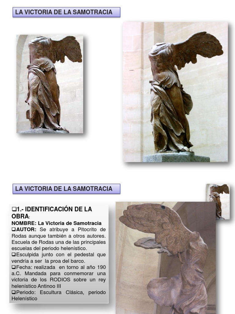 Historia y Análisis de la Victoria de Samotracia | PDF | Escultura