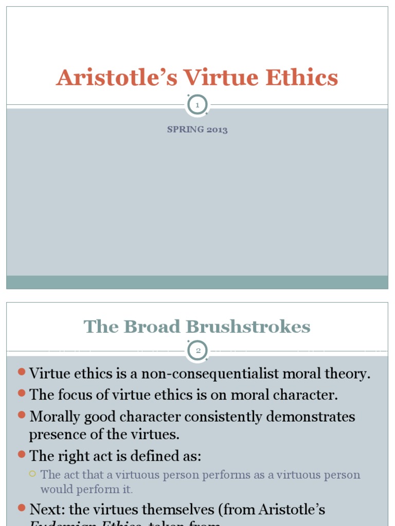 Aristotle's Virtue Ethics | PDF | Virtue Ethics | Virtue