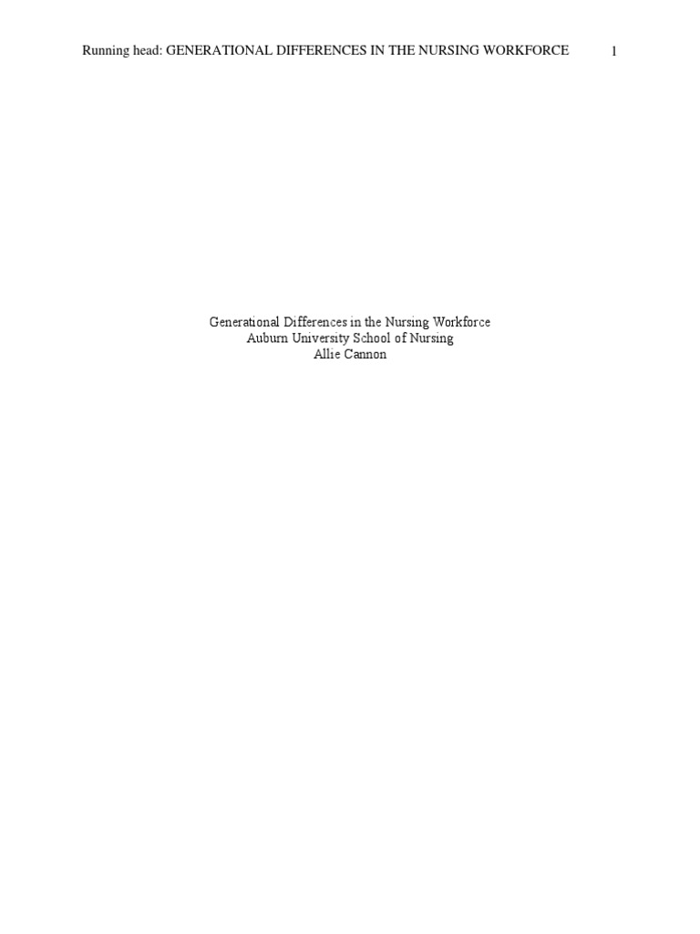 Generational Dynamics in Nursing Workforce | PDF | Employee Retention ...