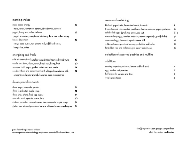 AbcV Breakfast Menu | PDF | Yogurt | Edible Plants