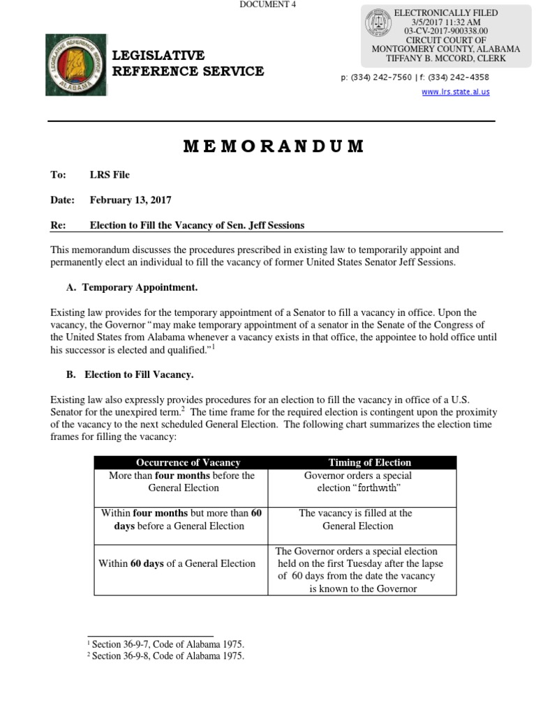 LRS Letter | PDF | Absentee Ballot | Jeff Sessions