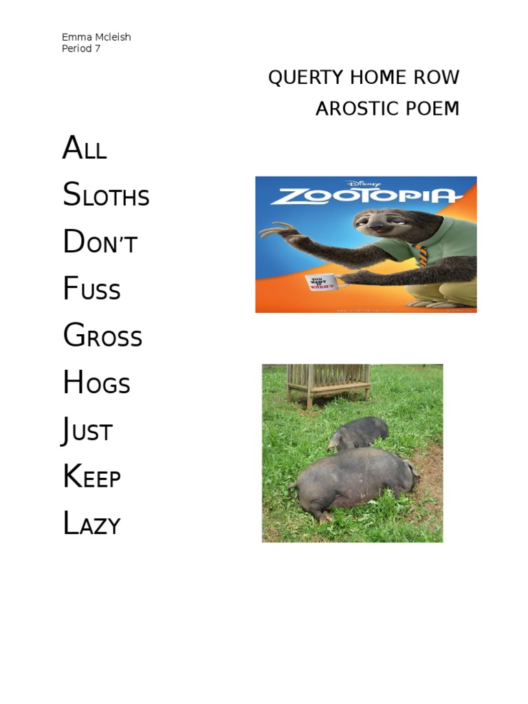 Arostic Poem 1 | PDF