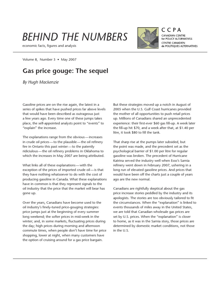 Gas Price Gouge - BEHIND THE NUMBERS | PDF | Barrel (Unit) | Gasoline