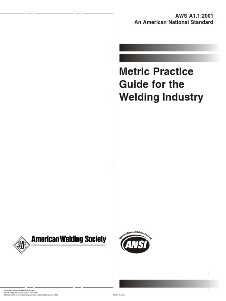 Aws A1 1 Guide For Welding Industry Pdf Pdf International System Of