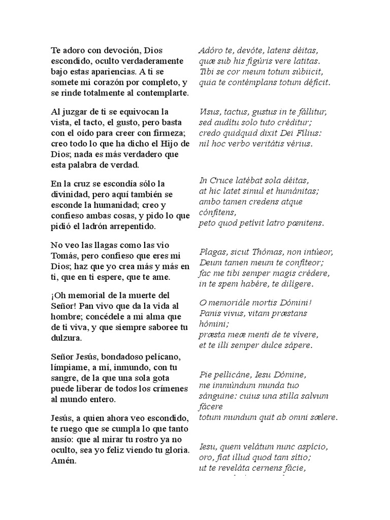 Adoro Te Devote Copia 1 | PDF | Teología | Mitología