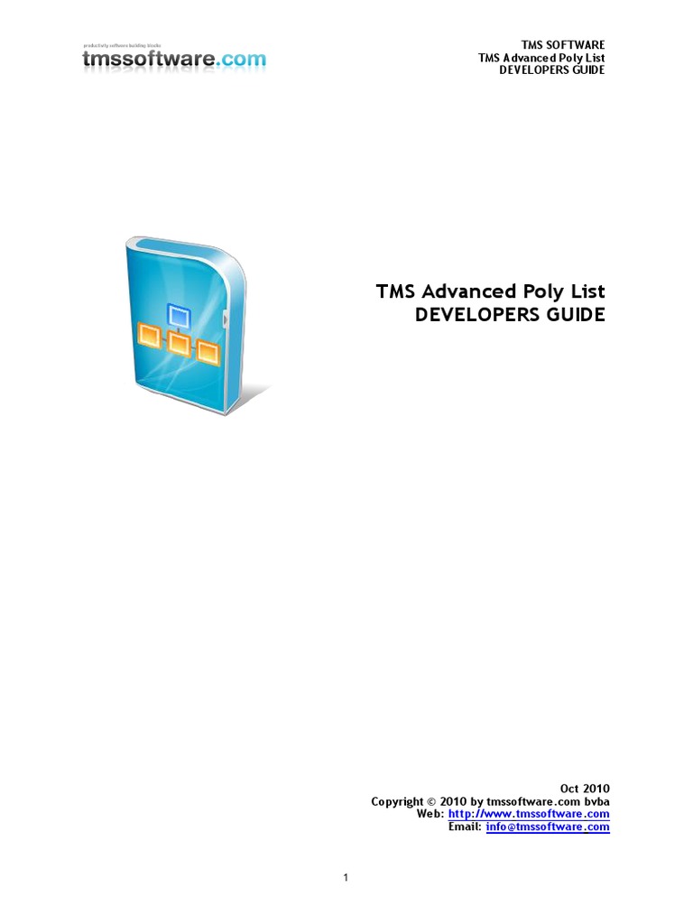 TMS Advanced Poly List Developers Guide | PDF | Class (Computer Programming) | System Software