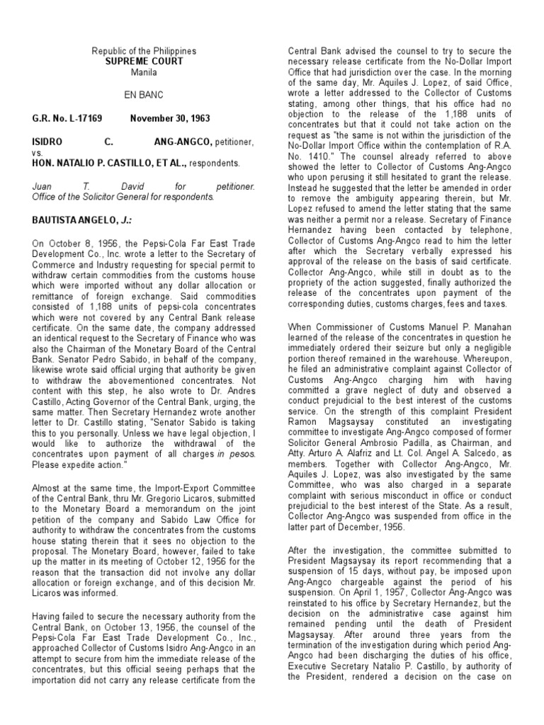 Ang-Angco v. Castillo | PDF | Civil Service | Constitution