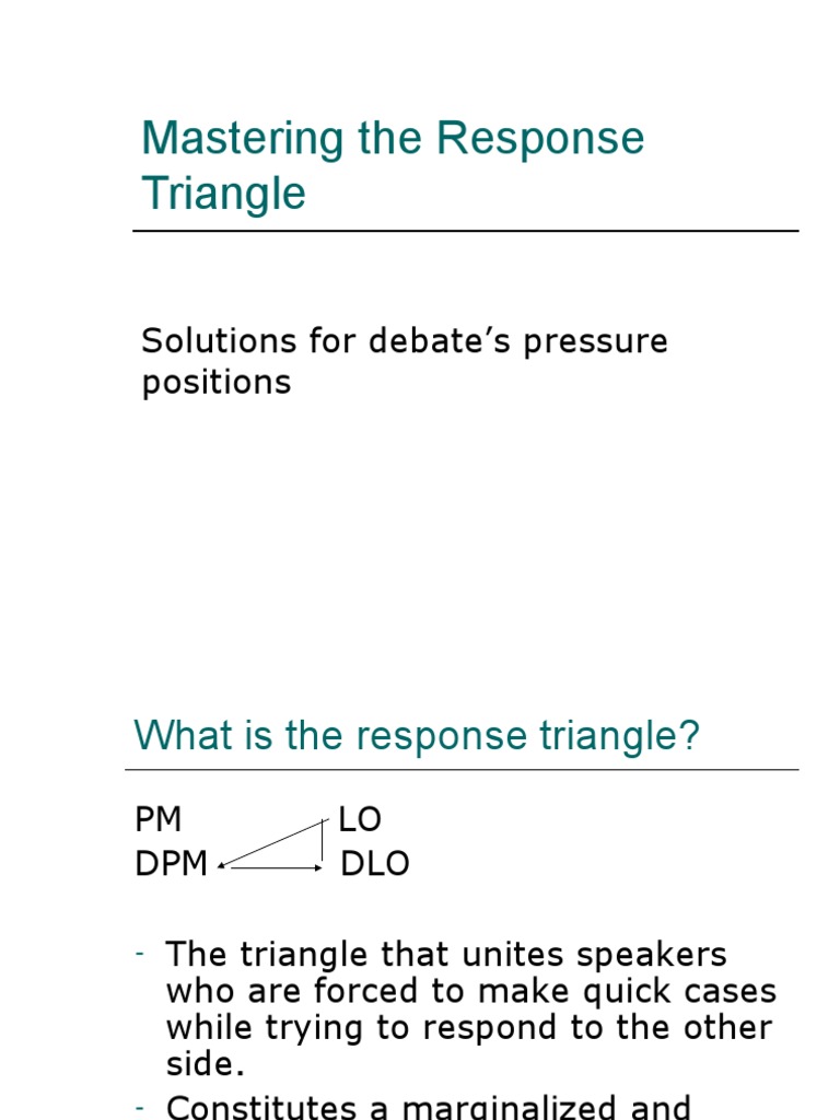 5 Response Triangle-1 (1) 2003 Version | PDF