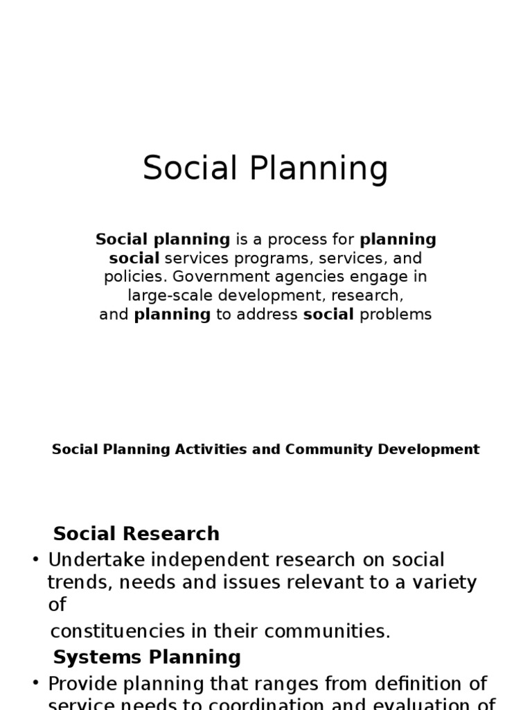 Social Planning Report | PDF