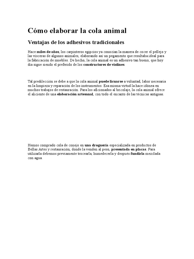 Cómo Elaborar La Cola Animal | PDF | Agua | Science