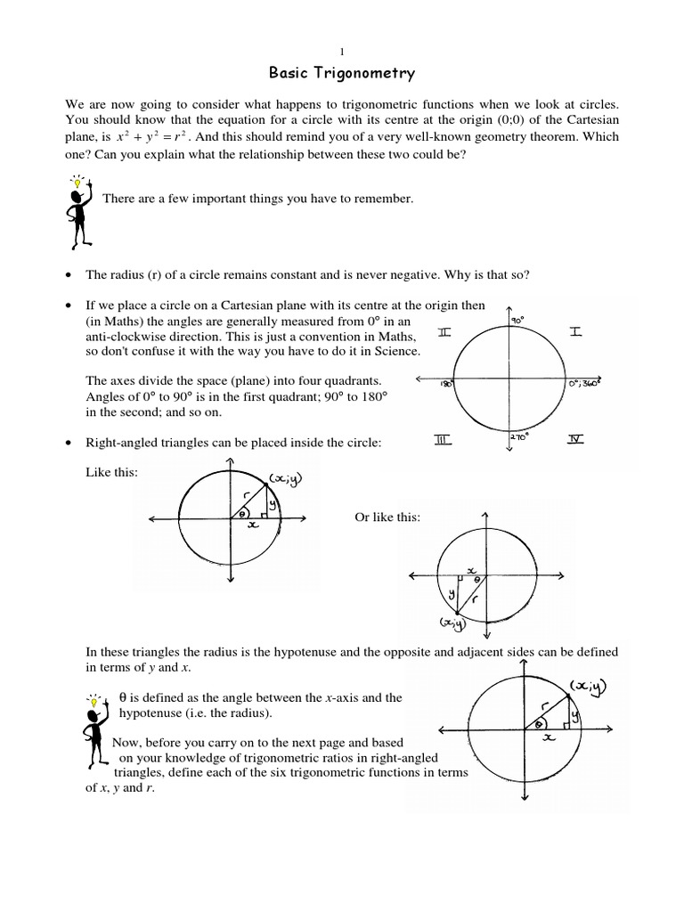 Basic Trigonometry Notes | Trigonometric Functions | Sine