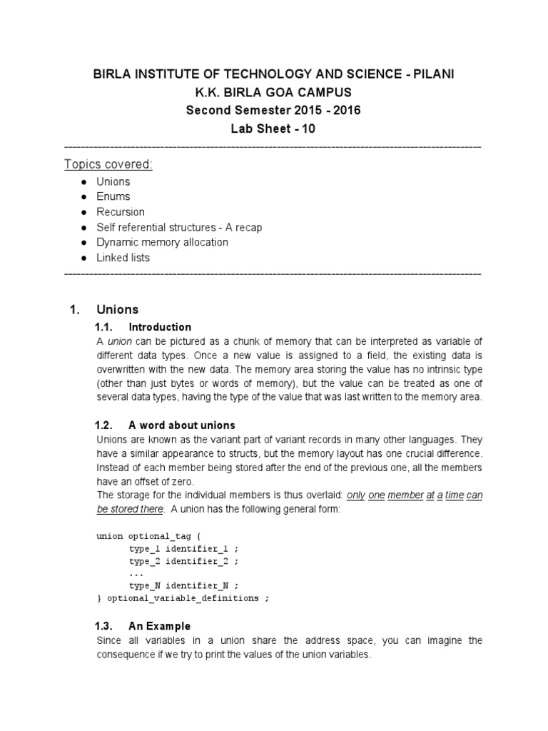 Birla Institute of Technology and Science Pilani K.K. Birla Goa Campus ...