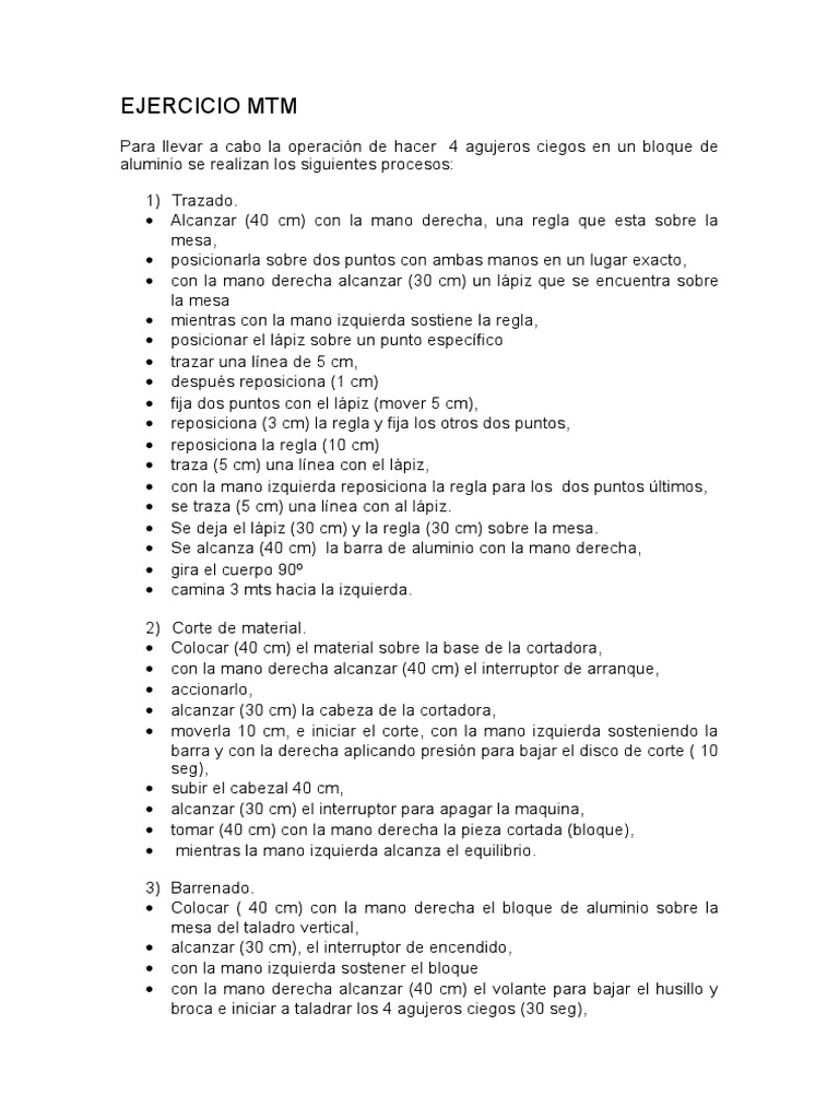 EJERCICIOS MTM Bloque Aluminio | PDF | Perforar | Science