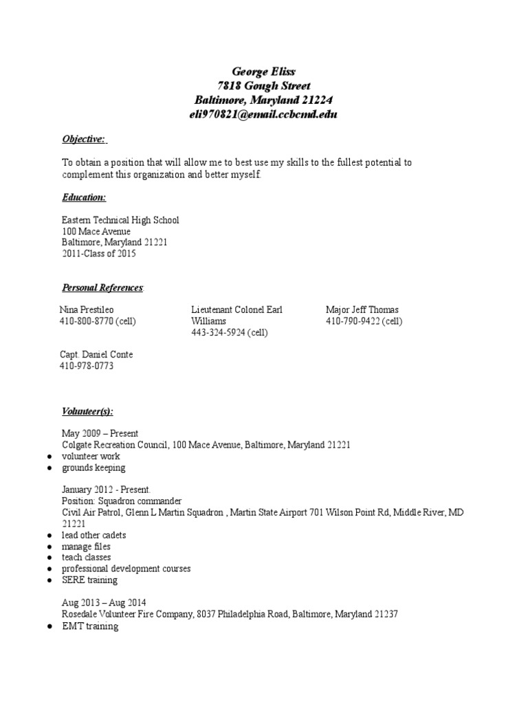 George Resume Final | PDF | Military Organization | Military