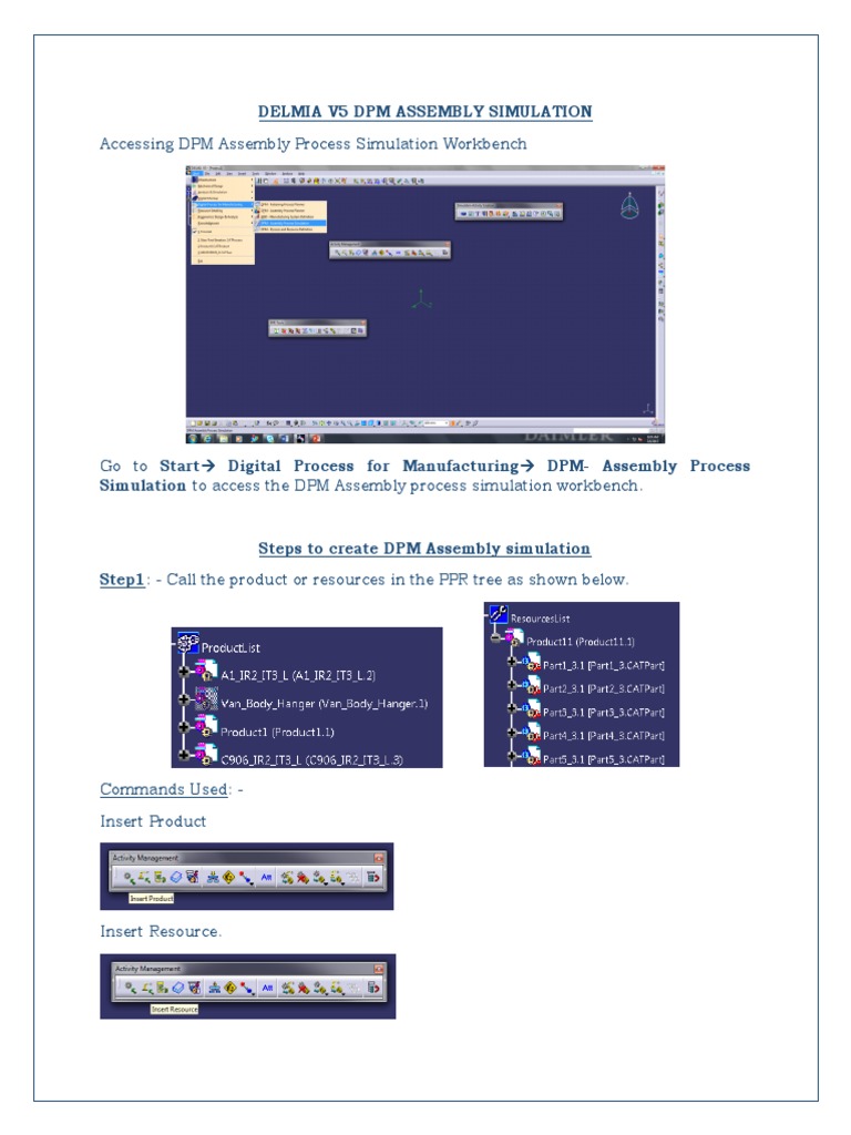 Delmia v5 DPM Assembly Simulation | PDF | Library (Computing) | Simulation