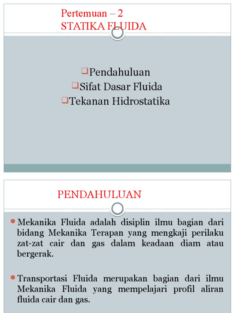 Dasar Statika Fluida dan Tekanan | PDF | Sains & Matematika