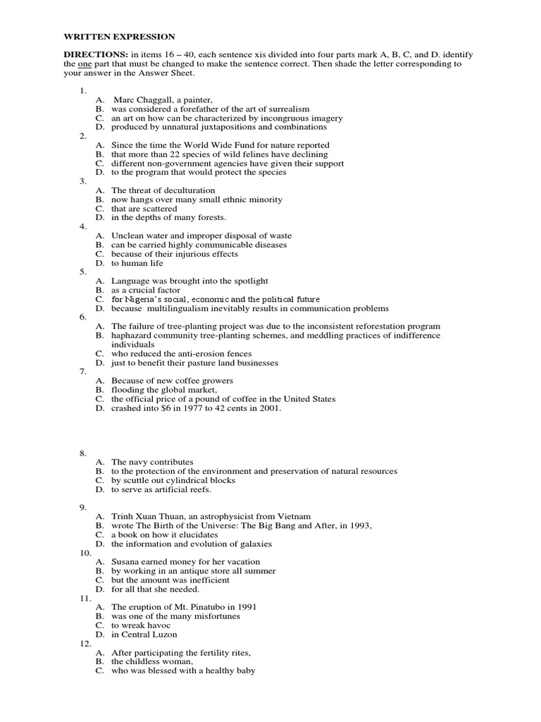 Part 2 - Written Expression | PDF