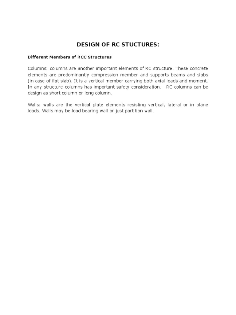 RC Structure Design: Columns & Walls | PDF