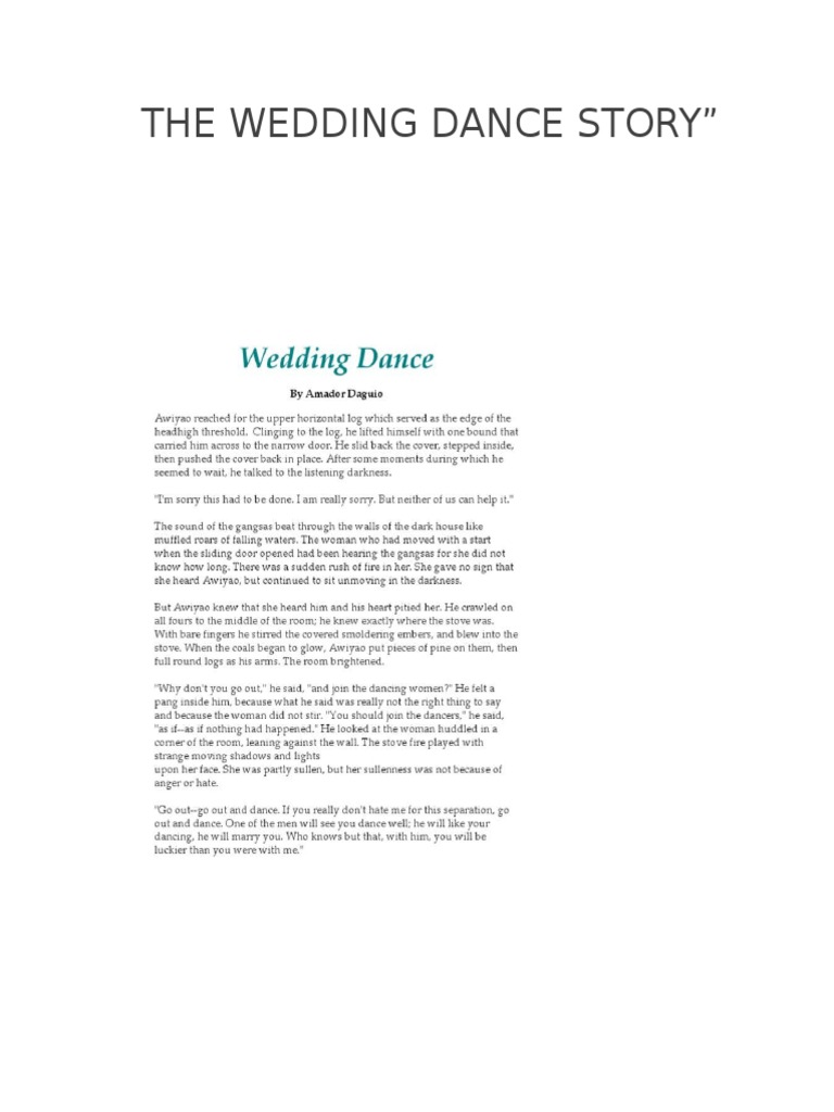 The Wedding Dance Story | PDF