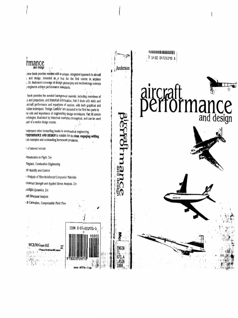 Aircraft Performance and Design Anderson JR Part I and II | PDF ...