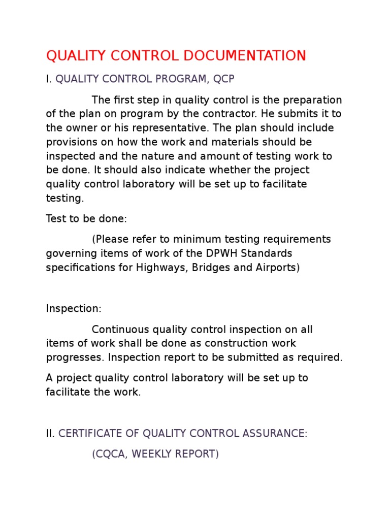 Quality Control Documentation | Strength Of Materials | Engineering