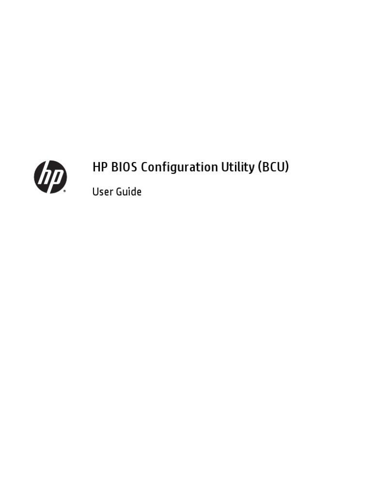 BIOS Configuration Utility User Guide PDF | PDF