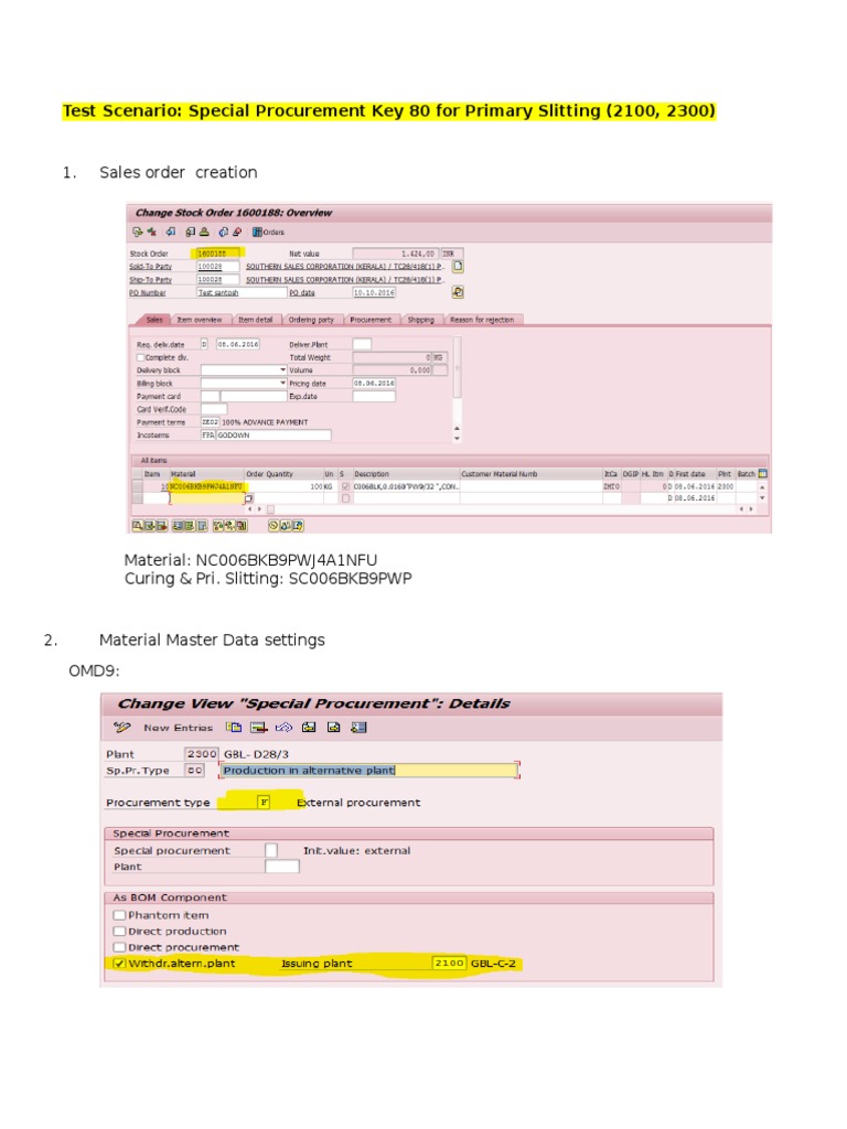 Special Procurement Key 80 | PDF