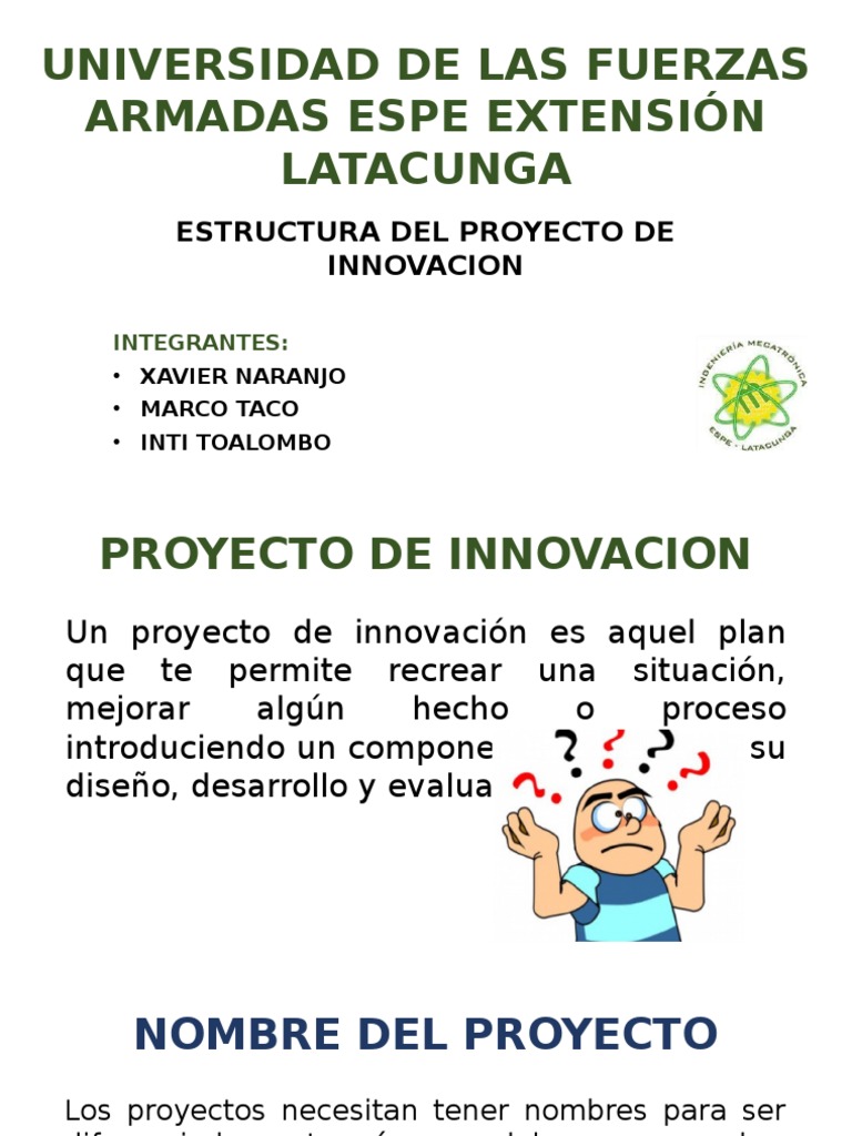 Estructura Proyecto Innovador | PDF | Presupuesto | Ciencia cognitiva