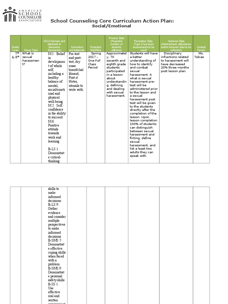 Social Emotional Action Plan | PDF | Behavior | Curriculum