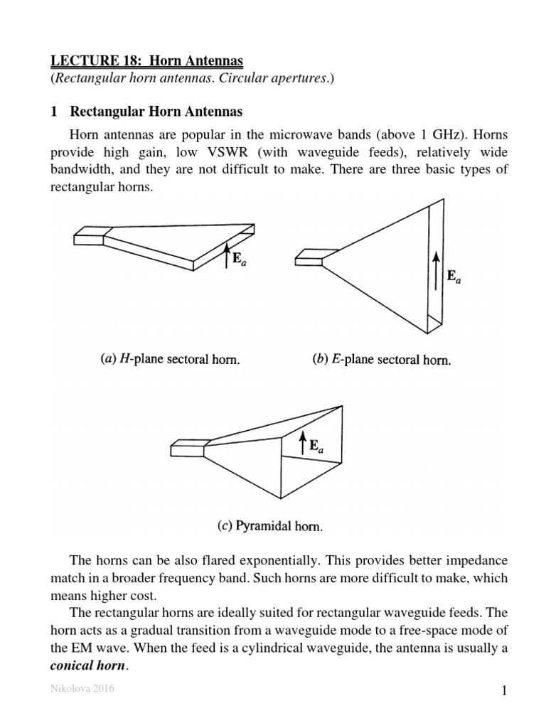 Rectangular horn antennas lecture | PDF | Antenna (Radio) | Physical Phenomena