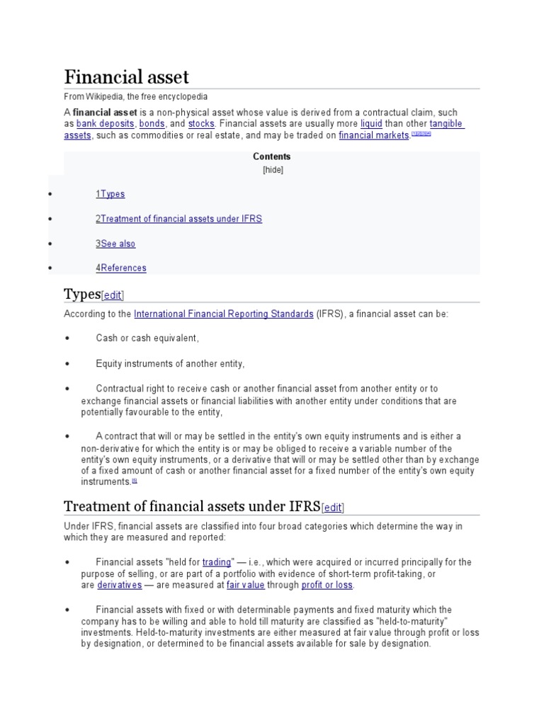 Financial Asset: Types | PDF | Financial Asset | Fair Value