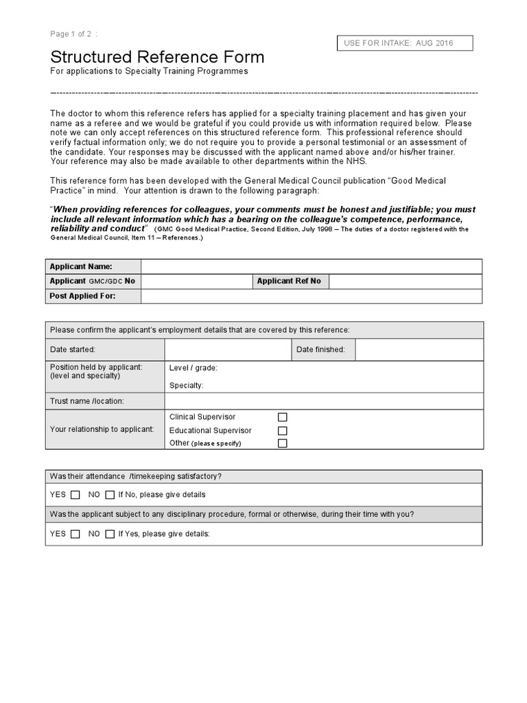 National Reference Form ORIEL | Download Free PDF | Government ...