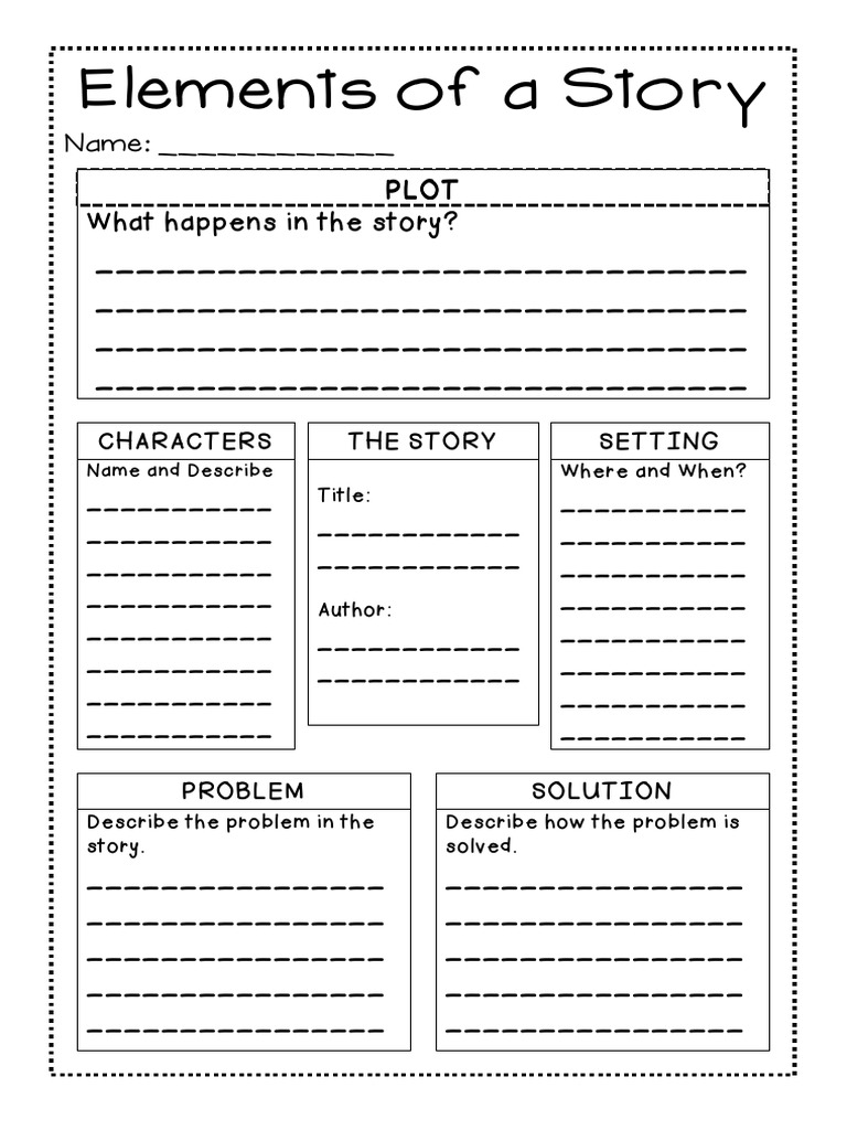 Story Elements Worksheet | PDF | Applied Mathematics | Areas Of ...