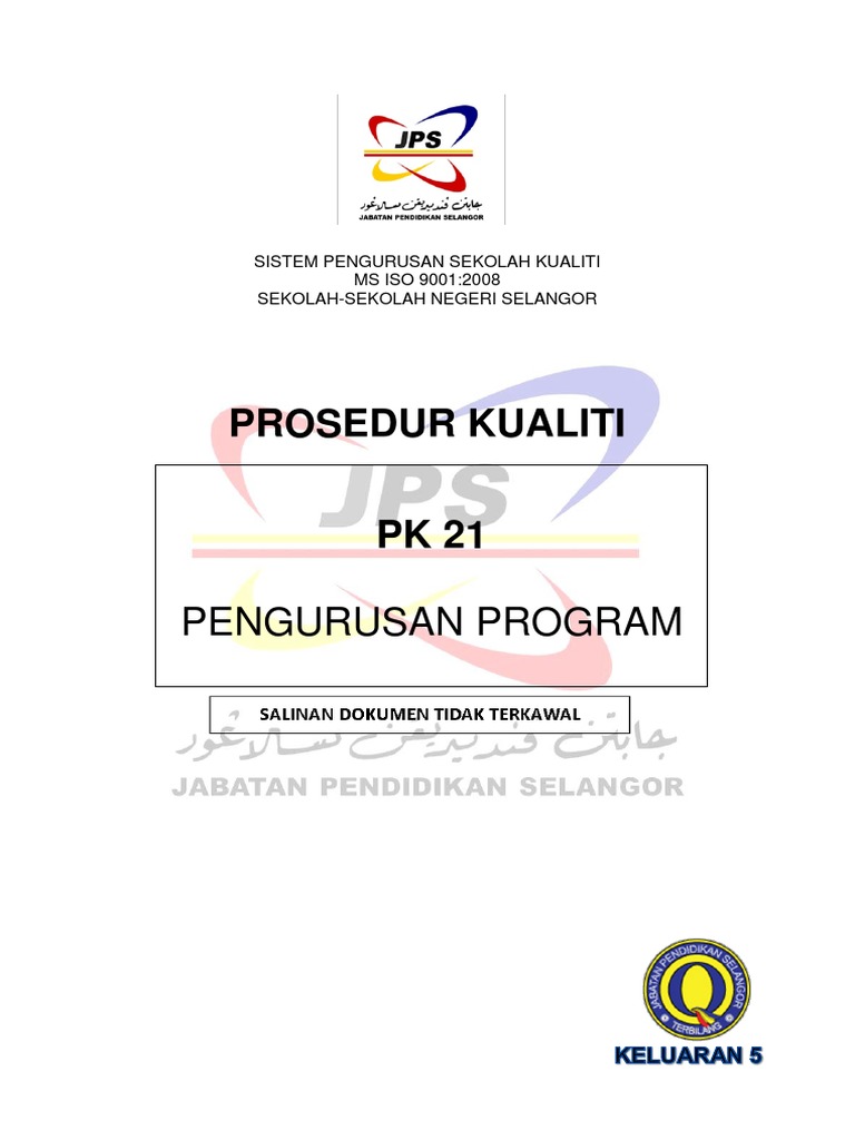 Pk21-Prosedur Kualiti Pengurusan Program PDF | PDF