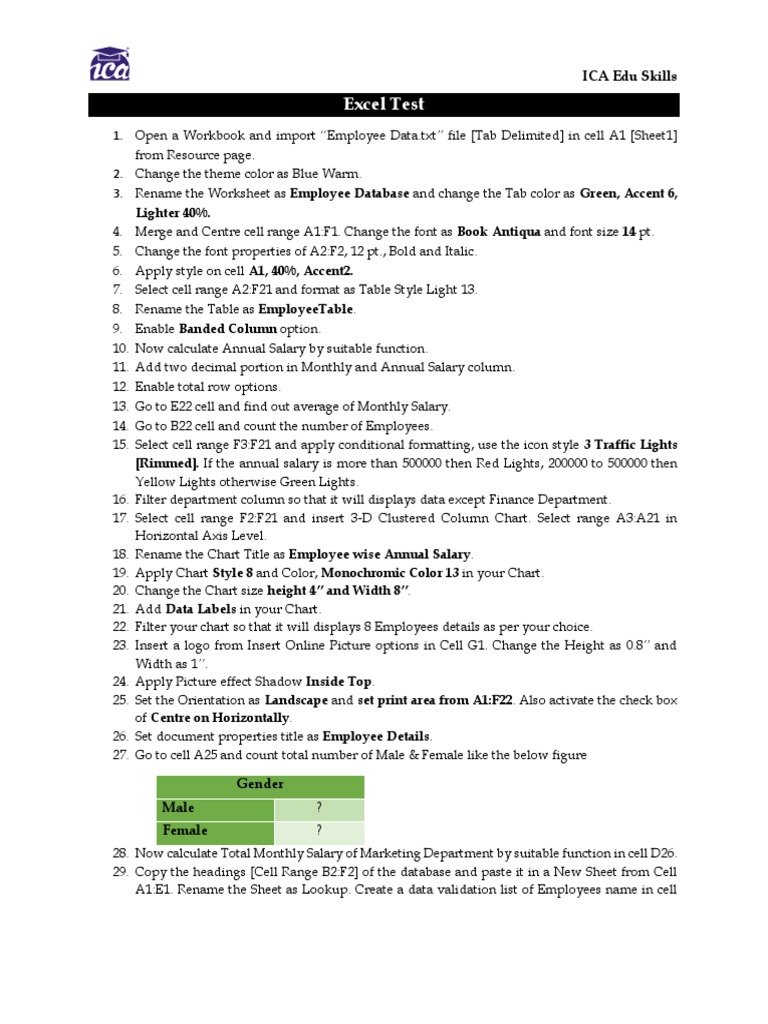 Excel Test | PDF | Microsoft Excel | Computer Data