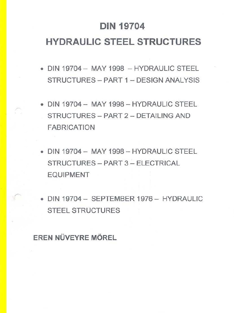 DIN 19704 Hydraulic-Steel-Structures PDF | PDF