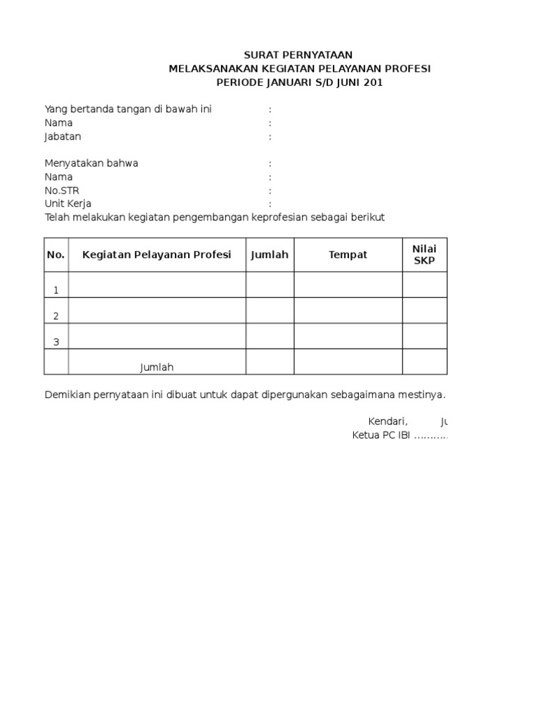 Surat Perhitungan SKP Ibi 2017 | PDF